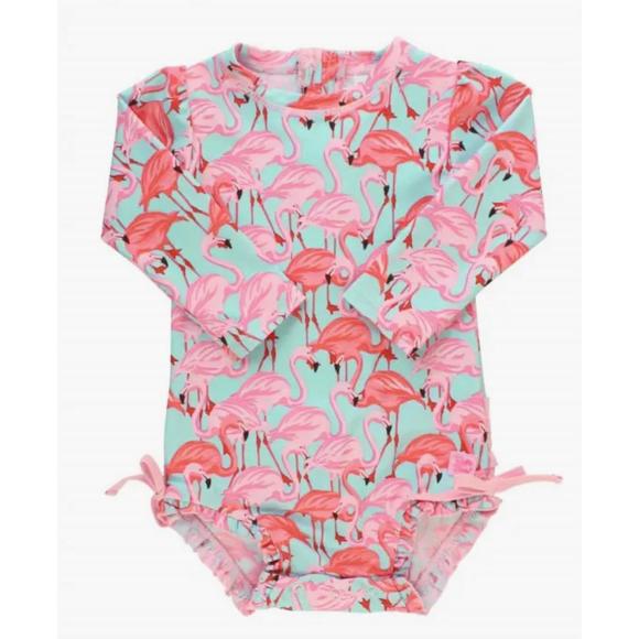 Rufflebutts | Swim | New Rufflebutts Fab Flamingo Long Sleeve One Piece ...